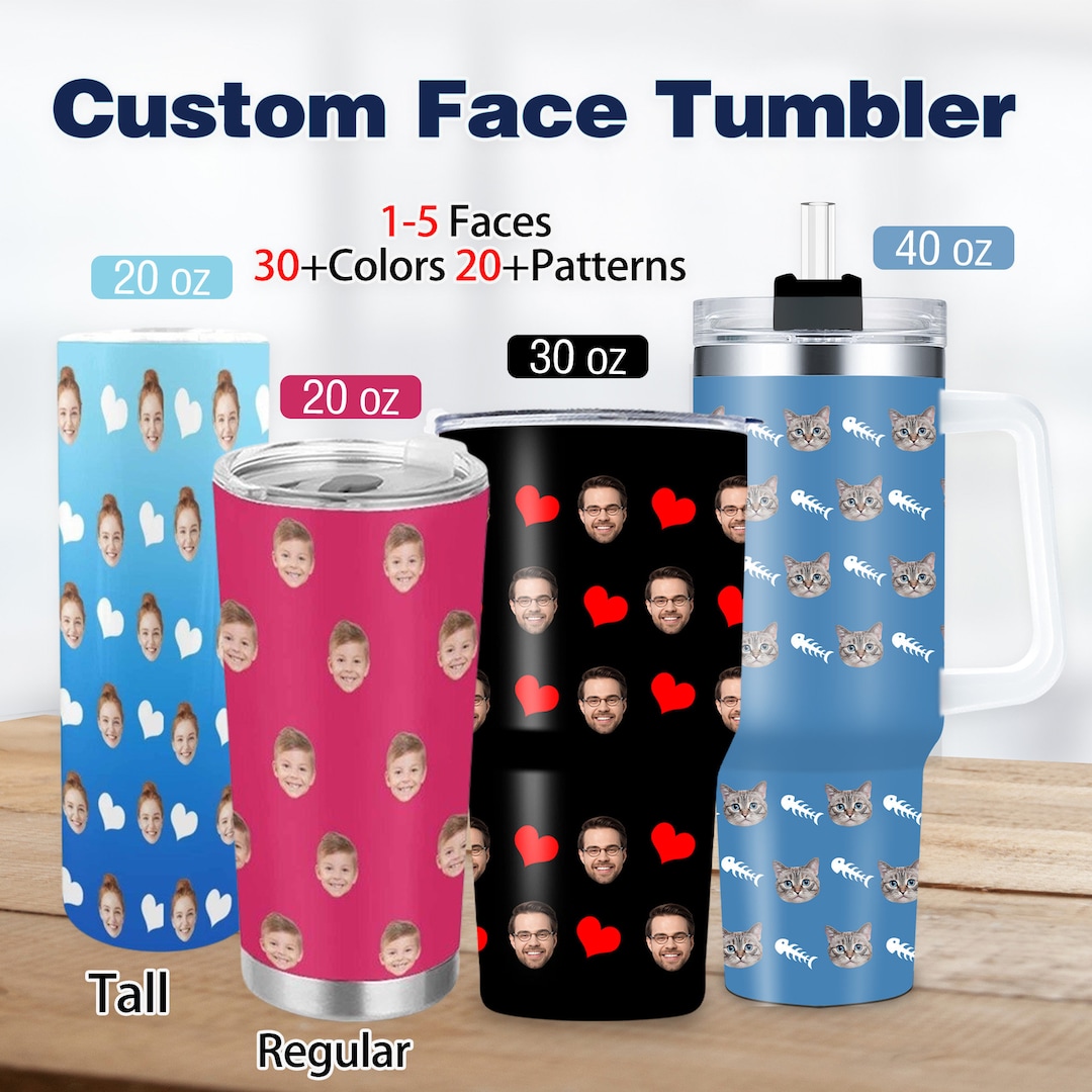 Personalized Photo Tumbler,custom Tumbler With Face, Face Tumbler With ...