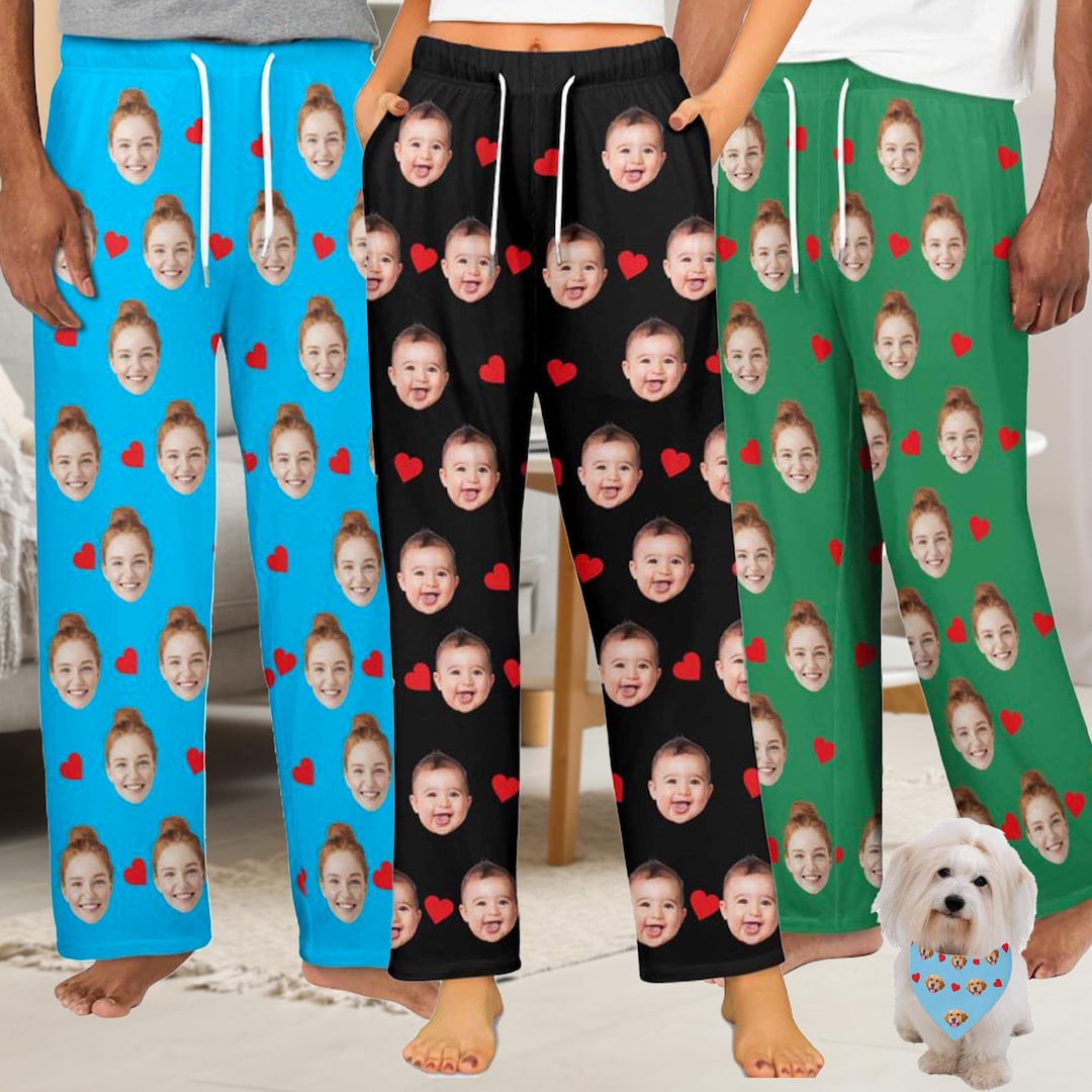 Custom Photo Pajamas, Personalized Pajamas Pants With Pictures, Custom ...