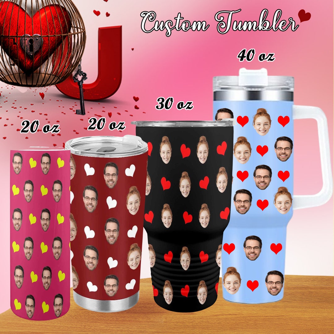 Custom Face Tumbler,personalized Photo Cup,sweet Hearts Personalized 20 ...