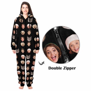 Custom Adult Onesie Pajamas,personalized Zipper One-piece Pajamas With ...