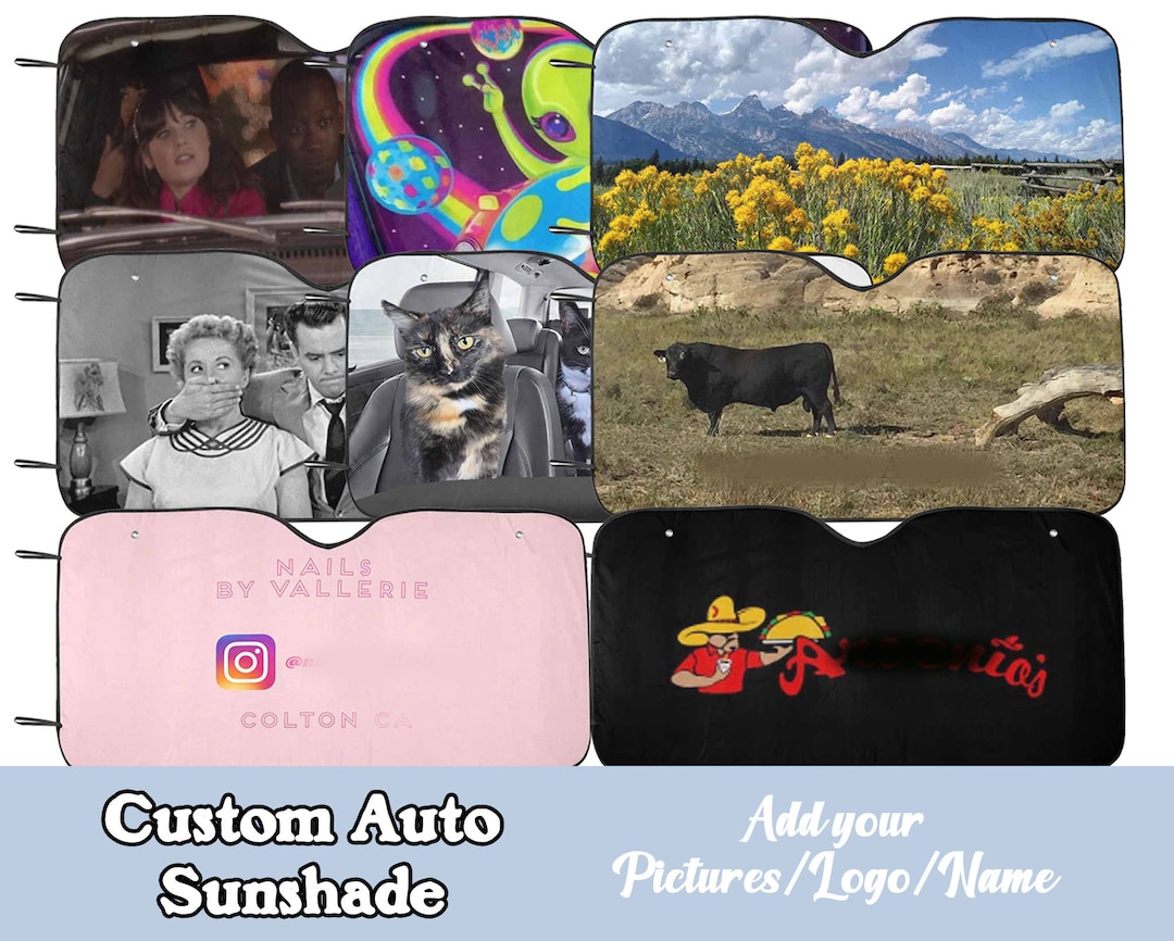 Custom Your Design Auto Sun Shade 55" X 29.53", Personalized Auto Sun ...