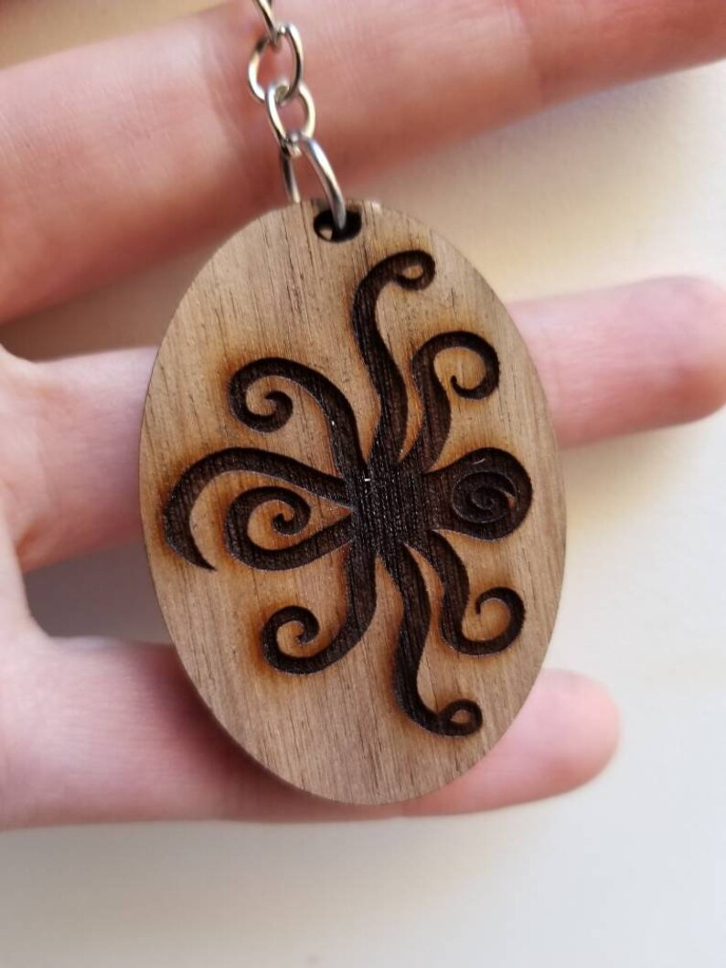 Octopus Keychain, Woodburned Keychain, Walnut Keychain, Wooden Keychain ...