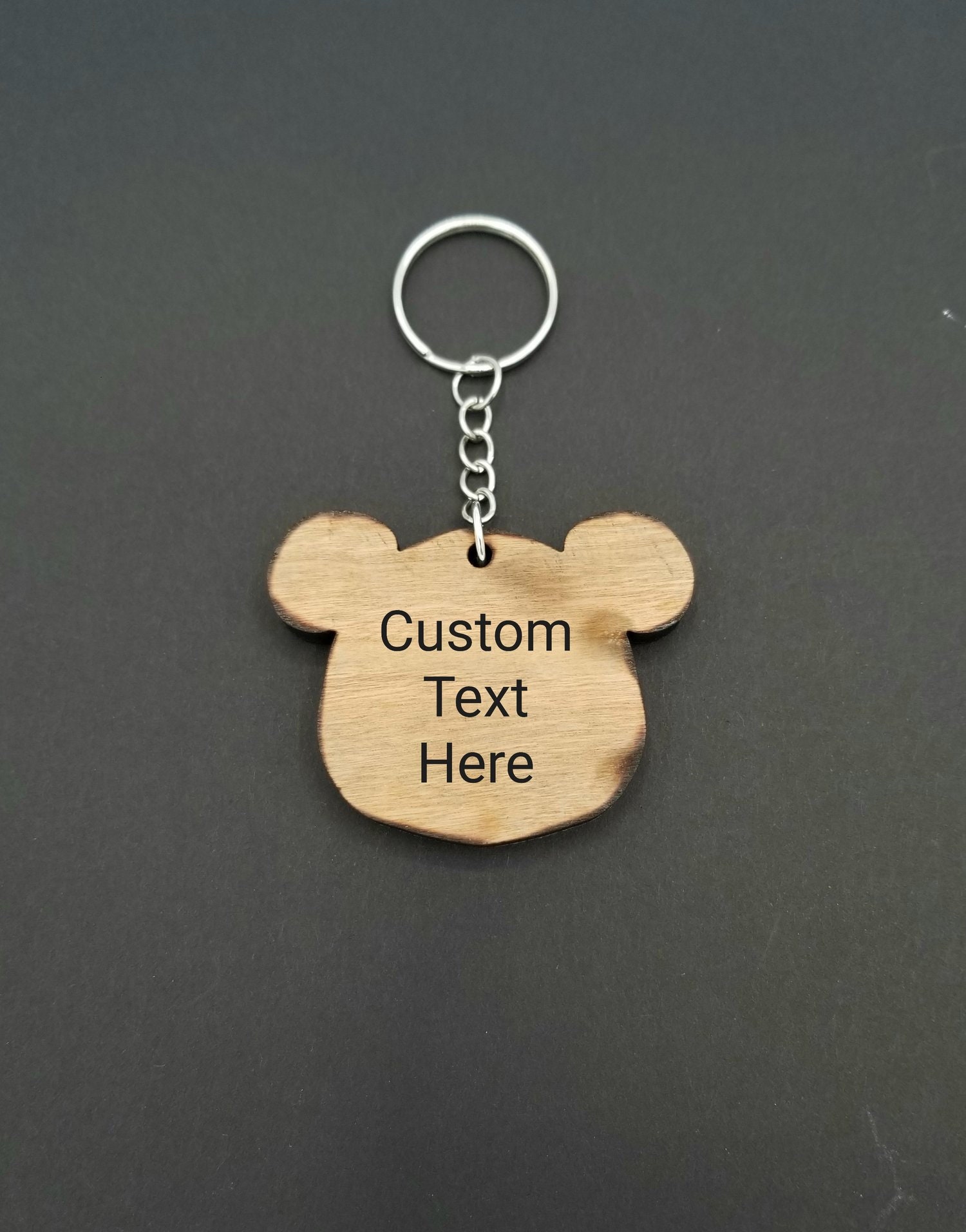 Panda Bear Keychain, Painted Wood Panda Keychain, Custom Keychain ...