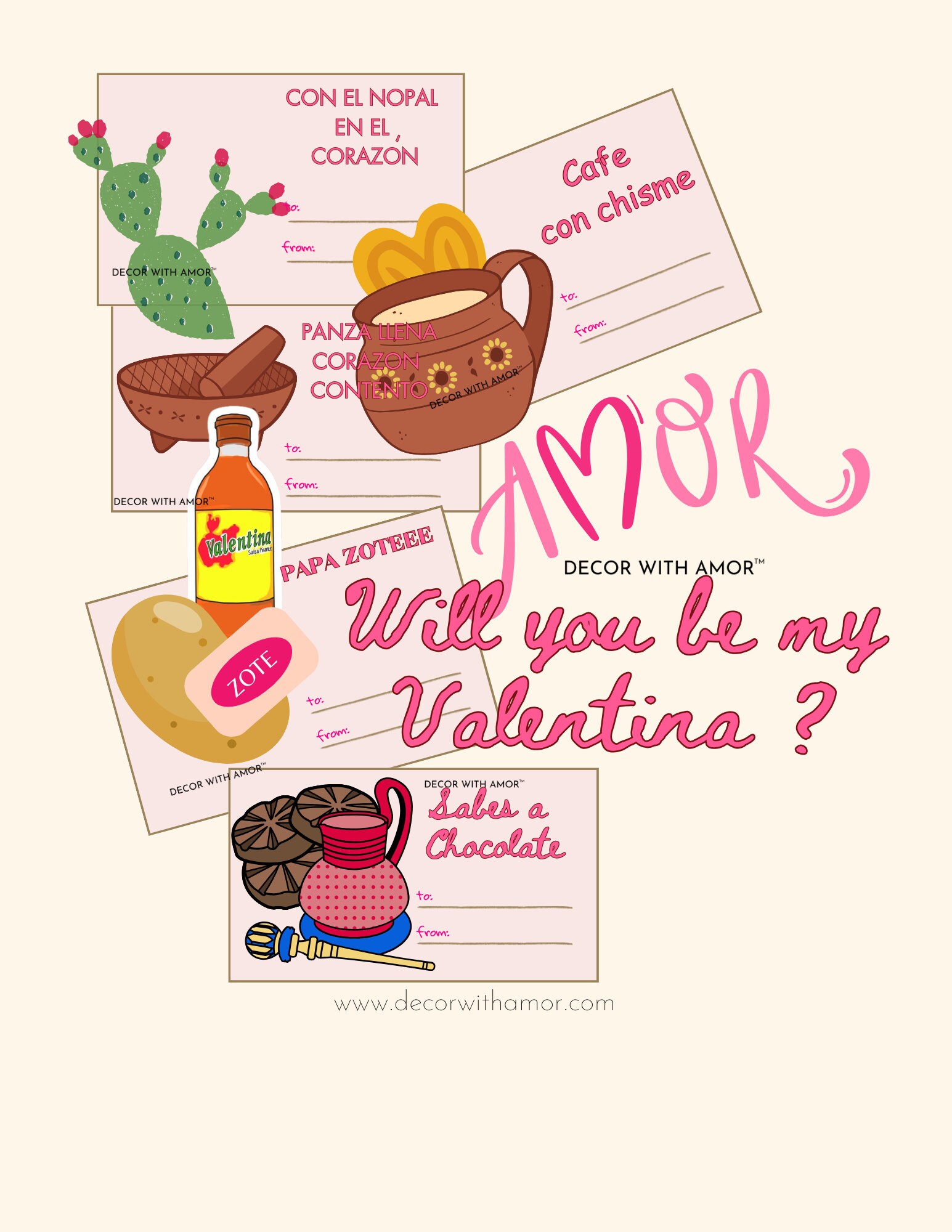 MEXICAN VALENTINES CARDS Printables - Etsy