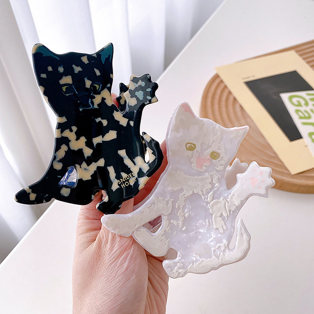 Kawaii Acetate Cats Hair Clip Japanese Cat Hair Clip Large - Etsy