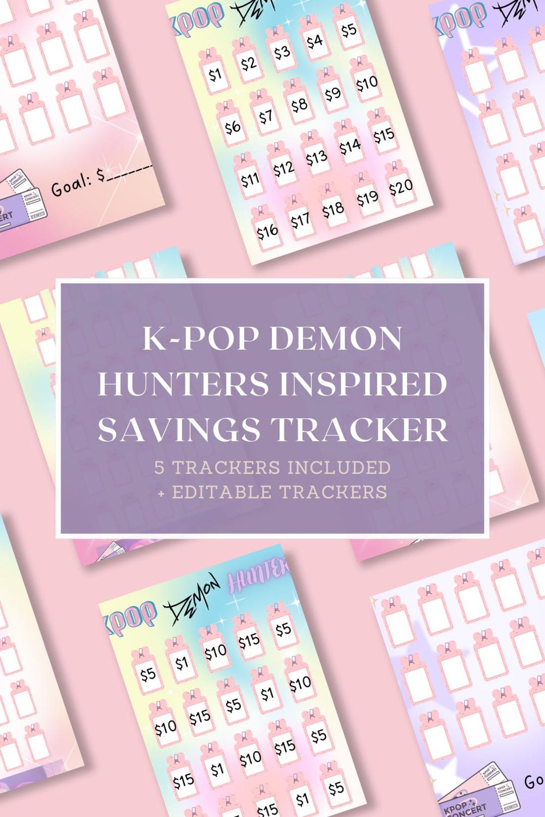 K-POP Demon Hunters Inspired Savings Tracker - Etsy
