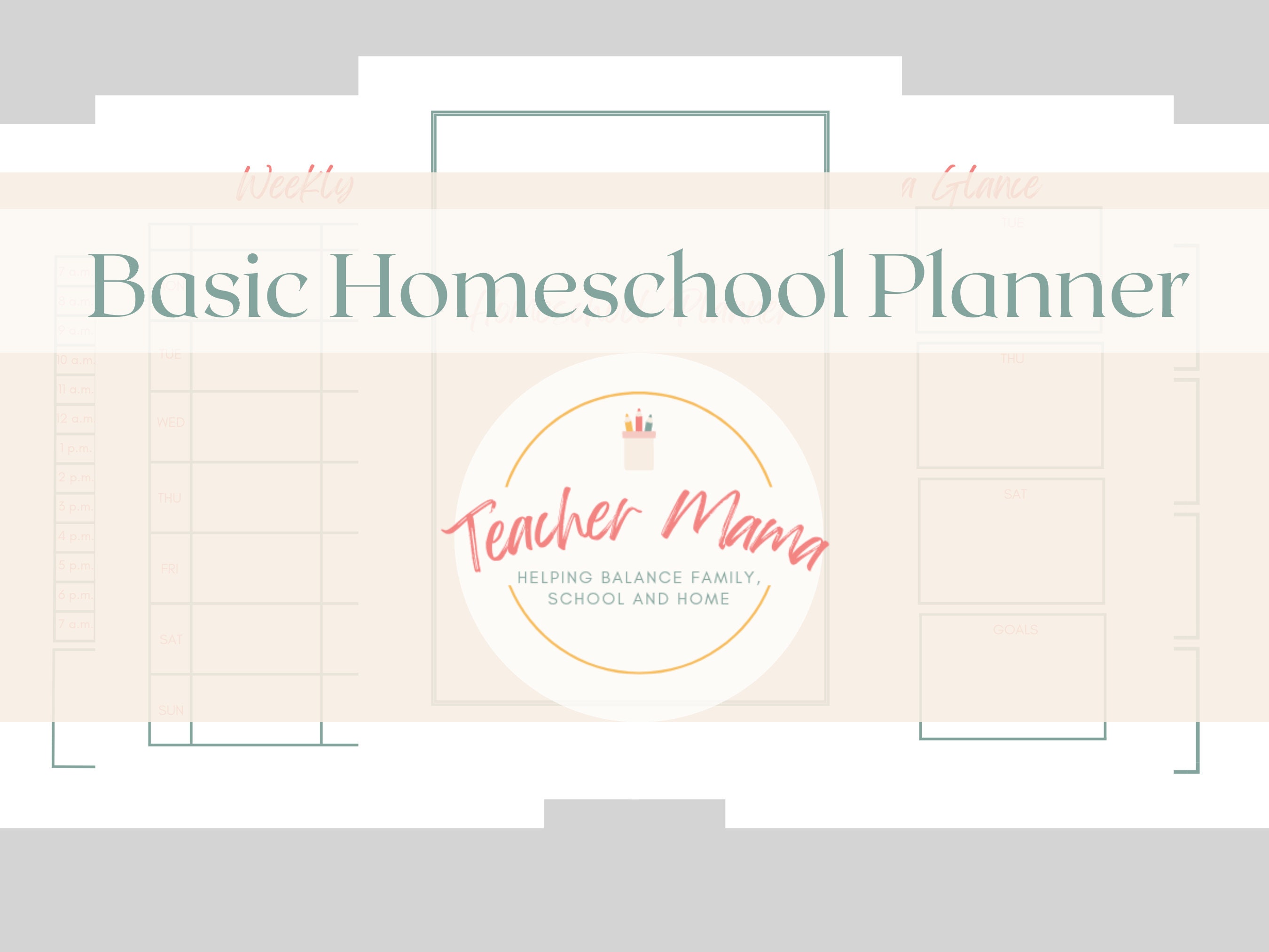 Basic Homeschool Planner, Homeschool Tracker, Homeschool Organization ...
