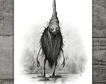 ORIGINAL Dark Art Surrealism Drawing Monster Sketch Horror - Etsy