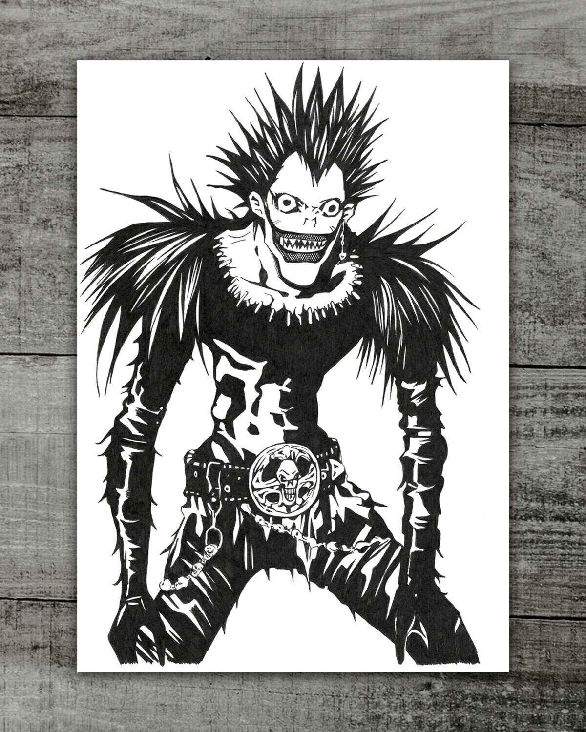 ORIGINAL Ryuk - Ink Drawing, Shinigami Dark Anime Art, Death God Sketch ...