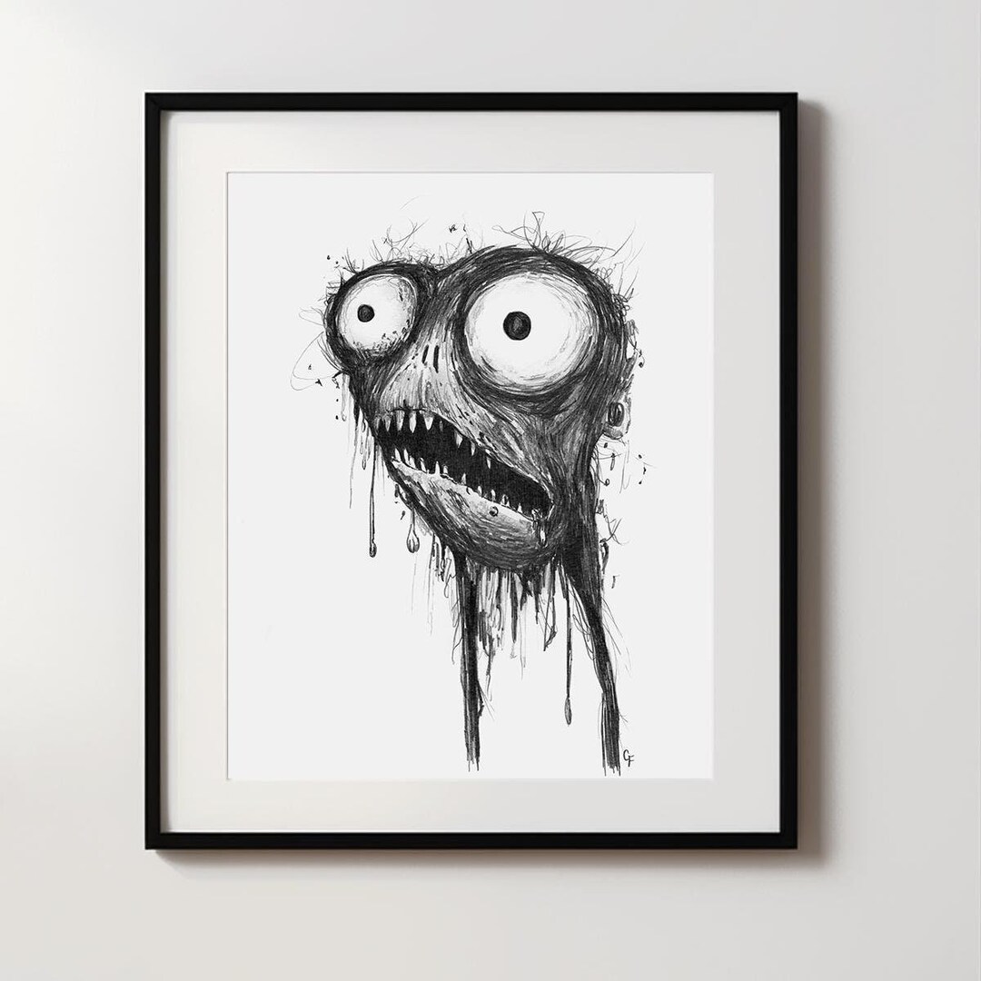 Creature - PRINT From the Original Drawing, Dark Art, Surrealism ...