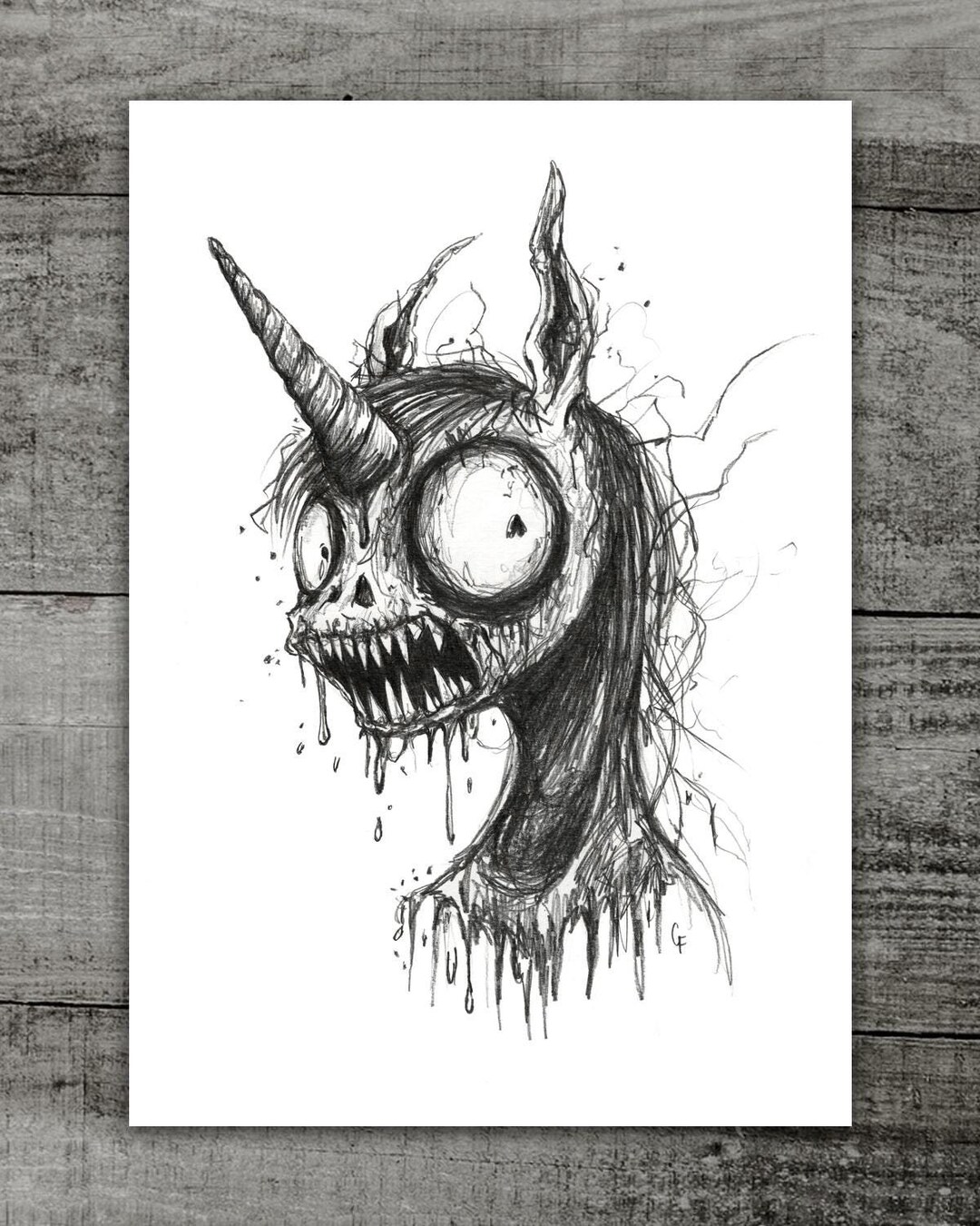 ORIGINAL 'my Diseased Pony' Dark Art, MLP Infection Rarity Creepy ...