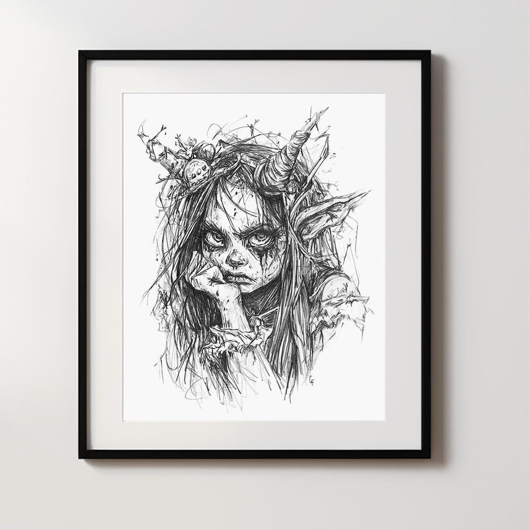 Bad Hair Day Fairy - PRINT From the Original Drawing, Grumpy Woodland ...
