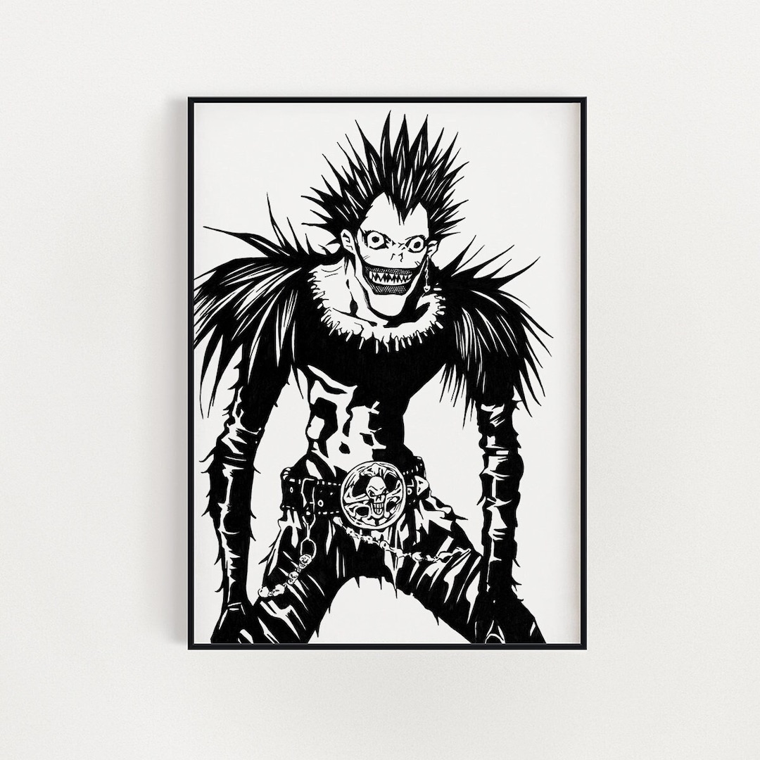 Ryuk - PRINT From the Original Ink Drawing, Shinigami Death Note Dark ...