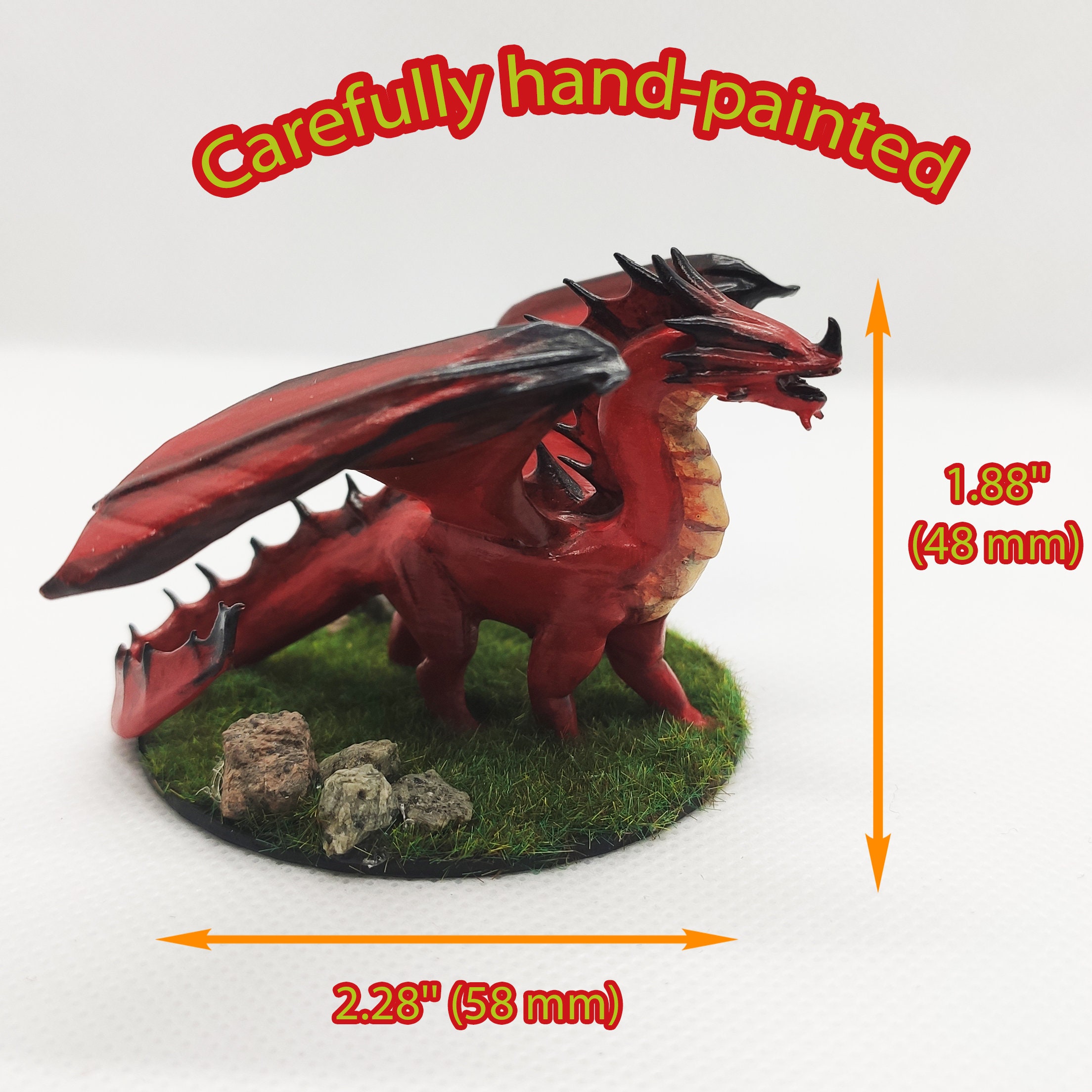 Miniature dragon DnD 3d print miniature Young dragon | Etsy