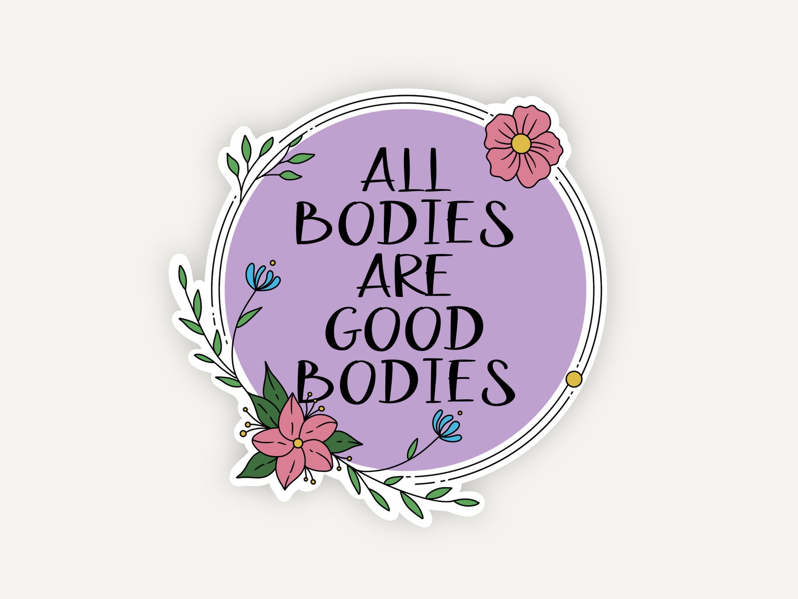 Body Positive Vinyl Sticker / Todos los cuerpos son buenos | Etsy