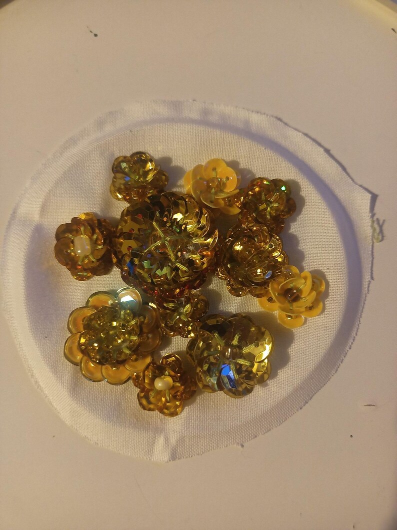 Sequin and Bead Flower Design - Etsy