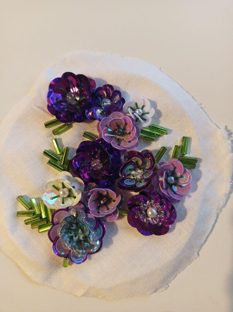 Sequin and Bead Flower Design - Etsy