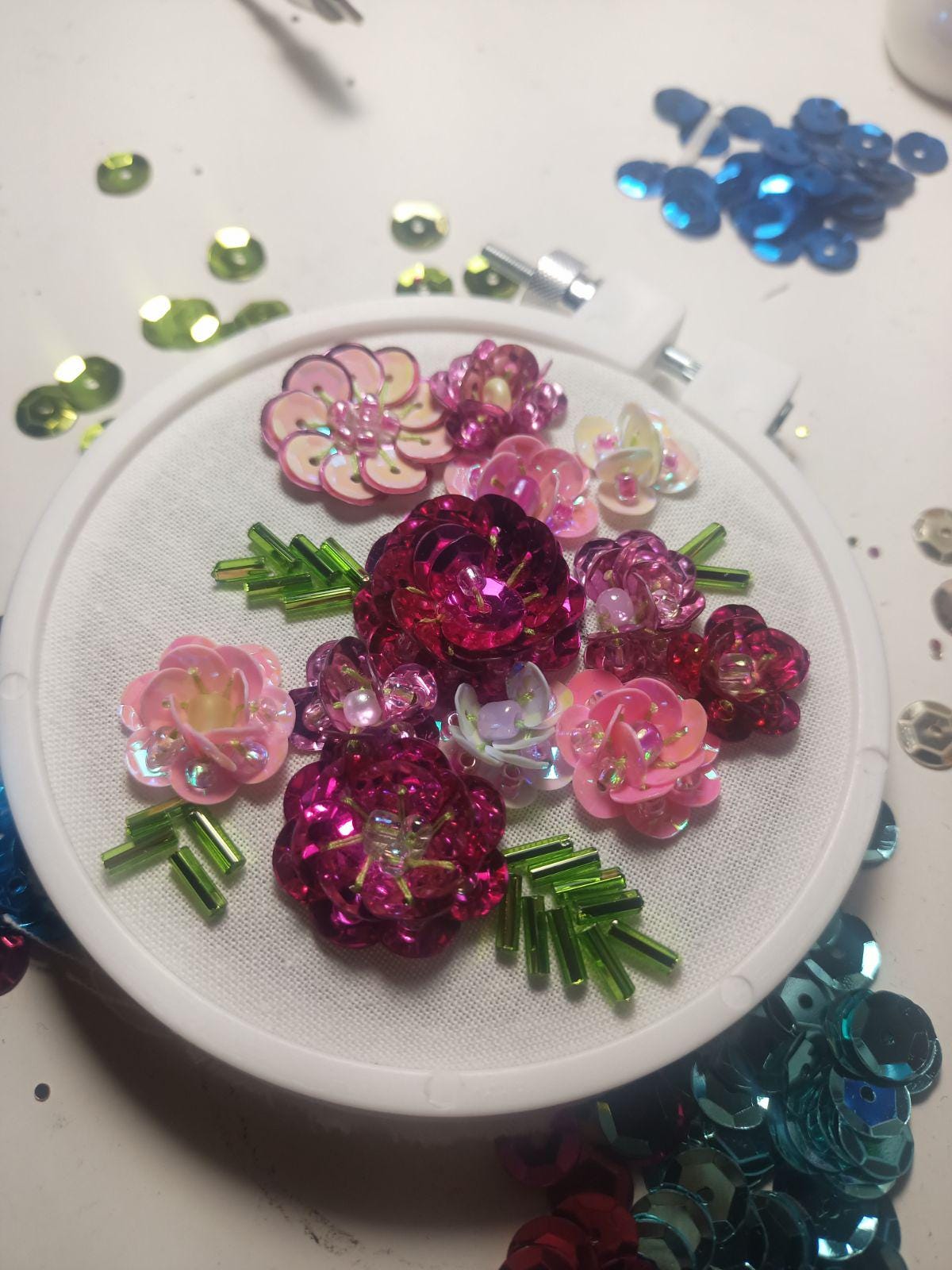 Sequin and Bead Flower Design - Etsy