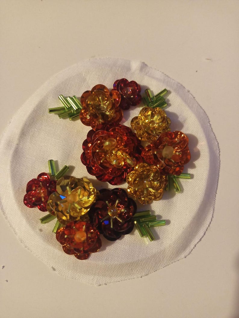 Sequin and Bead Flower Design - Etsy