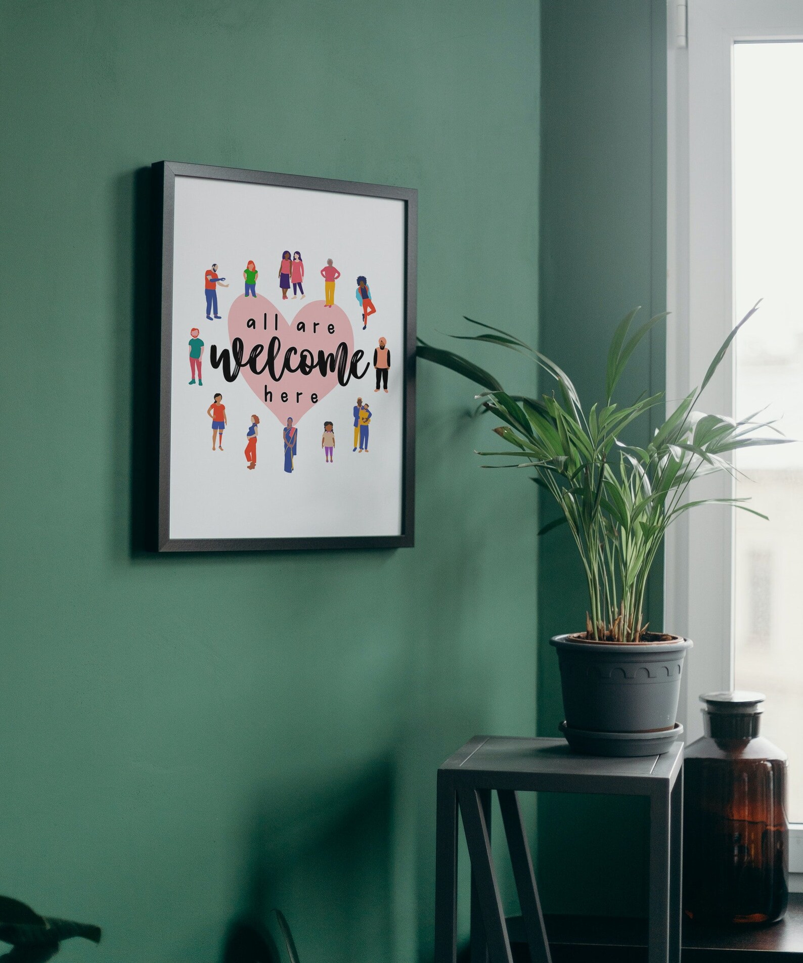 All Are Welcome Here Wall Art | Social Justice Wall Art | Diversity and ...