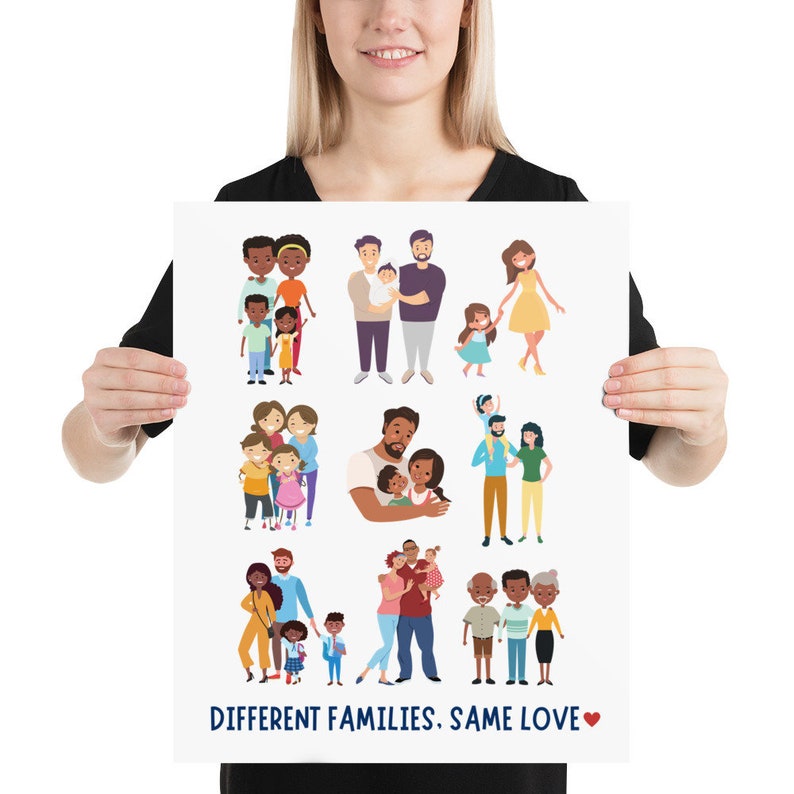 Different Families Same Love Poster Diverse Families Wall | Etsy