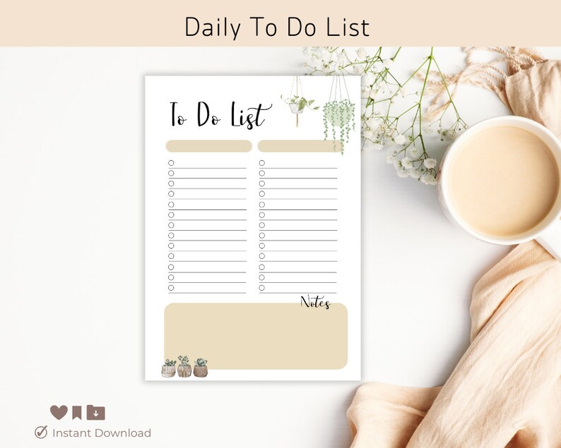 2025 Daily Planner Printable | Cute to Do List Printable | Daily Task ...