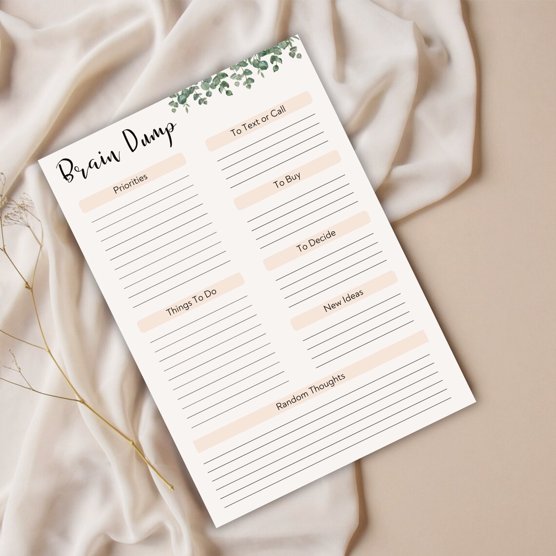 Brain Dump Printable ADHD Printable Brain Dump ADHD Planner Brain Dump ...