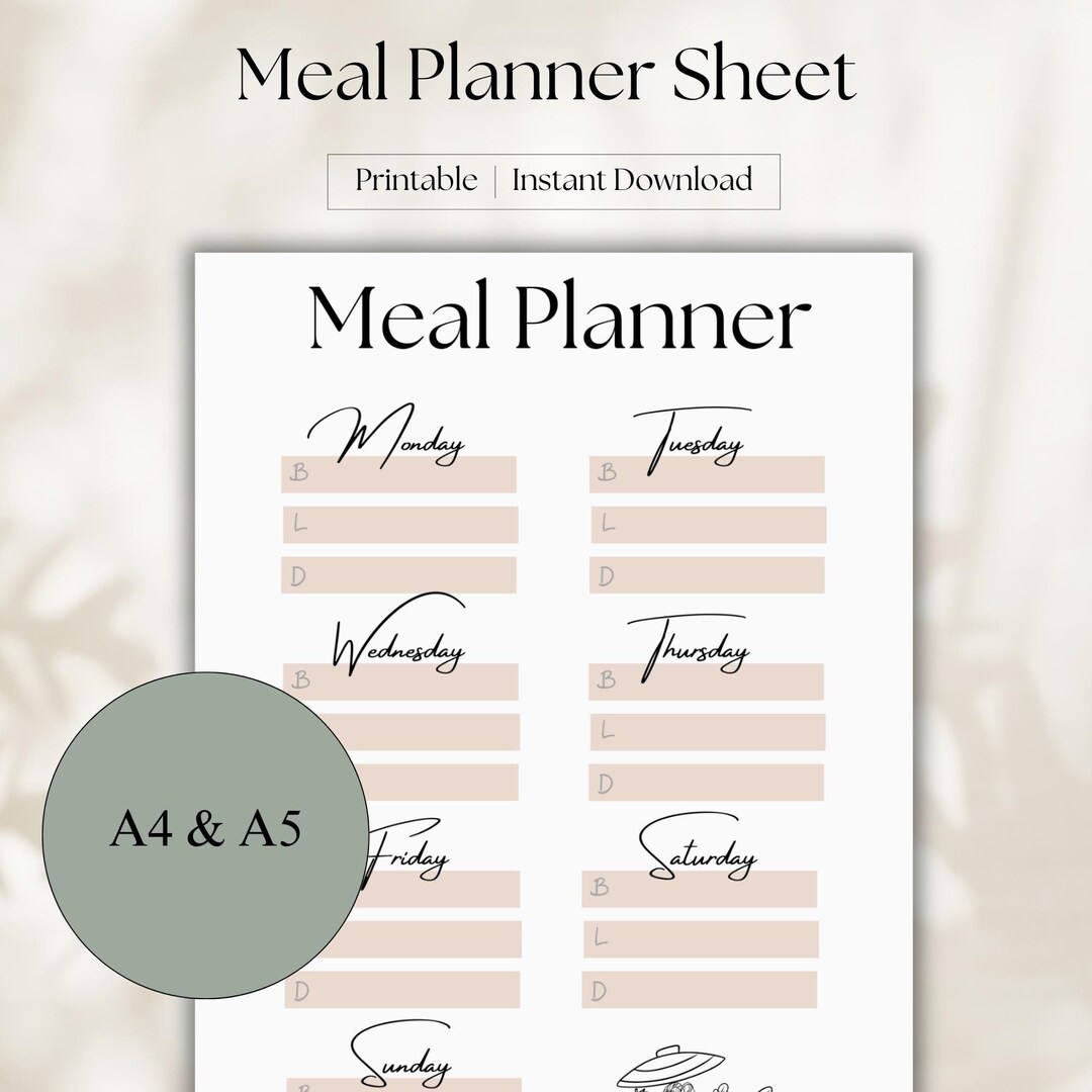 Meal Planner Printable | Family Meal Planner Weekly Meal Plan | Meal ...