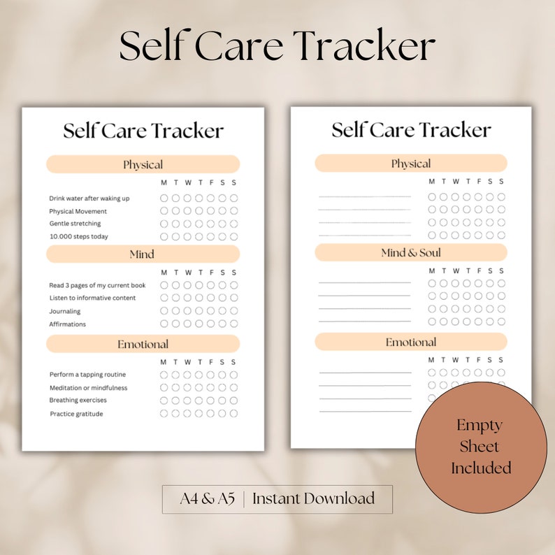 Self Care Habit Tracker | Journal Self Care Printable | Self Care ...