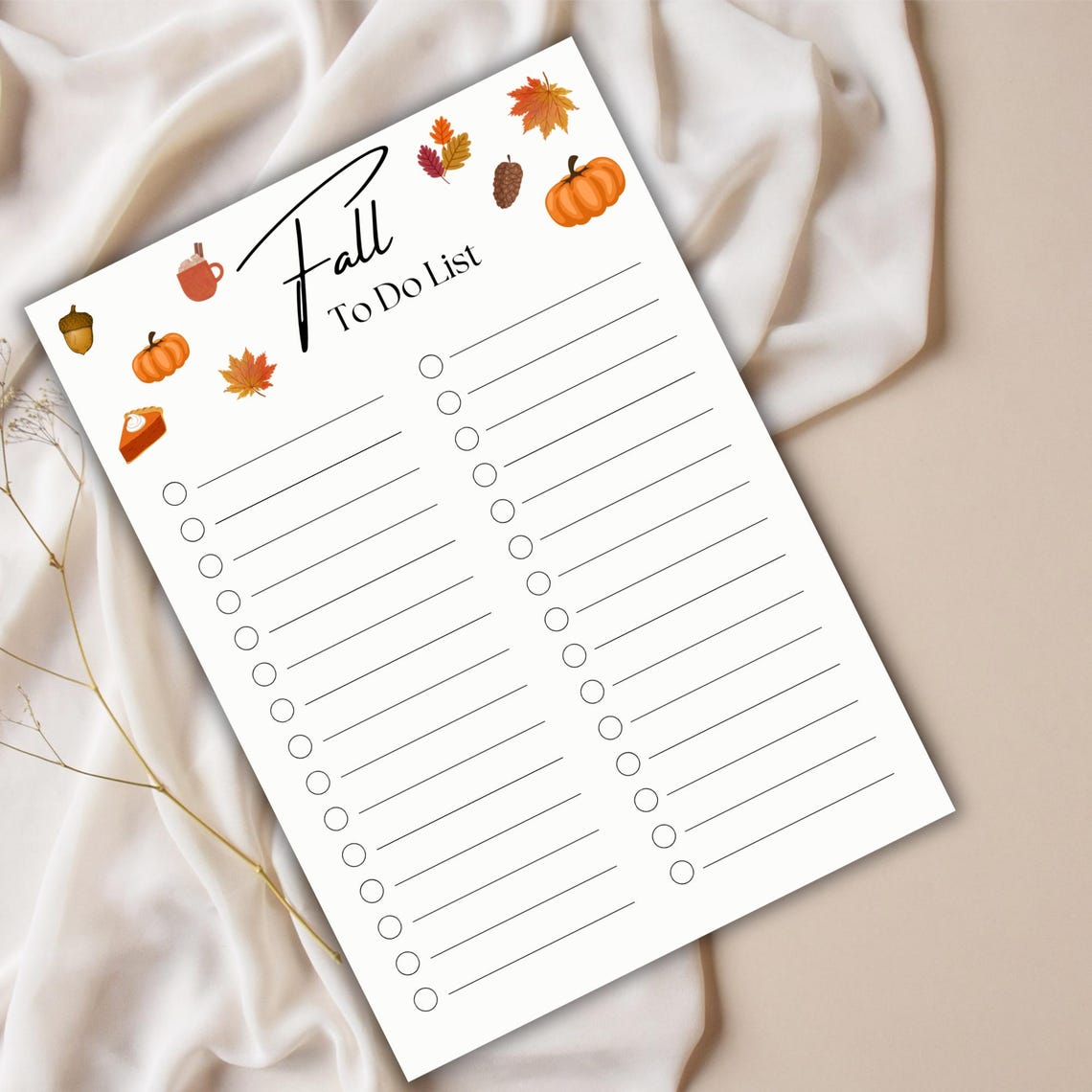 Fall to Do List Fillable | Bucket List Fall Planner Template | Cute to ...