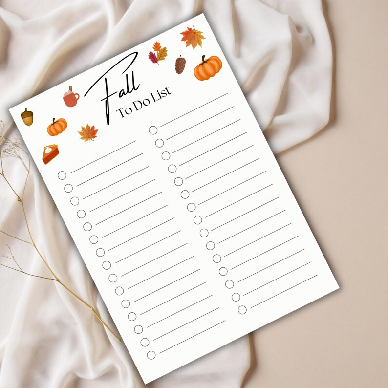 Fall to Do List Fillable | Bucket List Fall Planner Template | Cute to ...