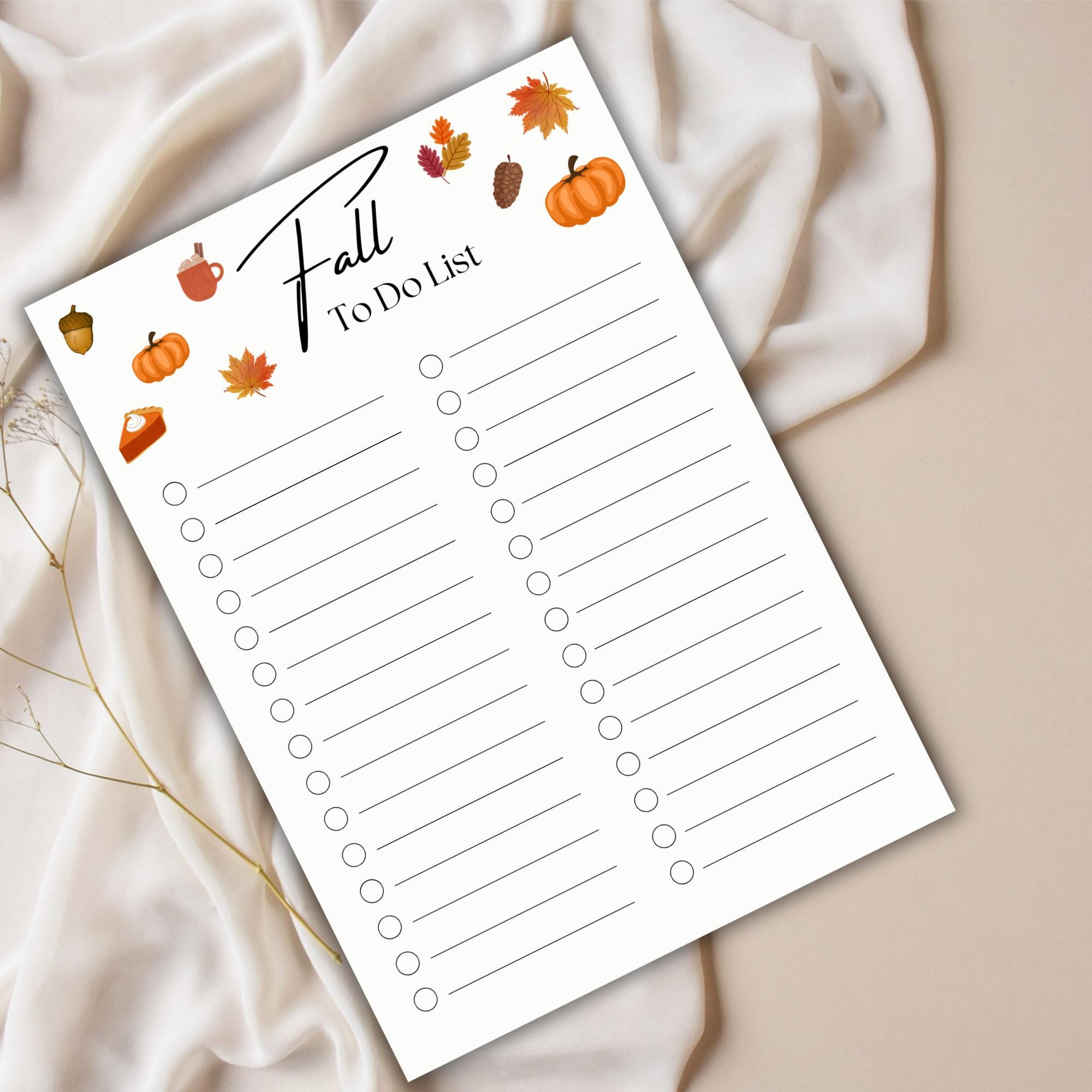Fall to Do List Fillable | Bucket List Fall Planner Template | Cute to ...