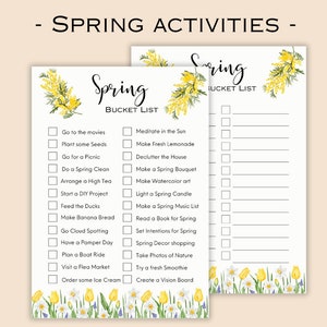 Spring Bucket List Printable | Spring Activities | Spring Bulletin ...