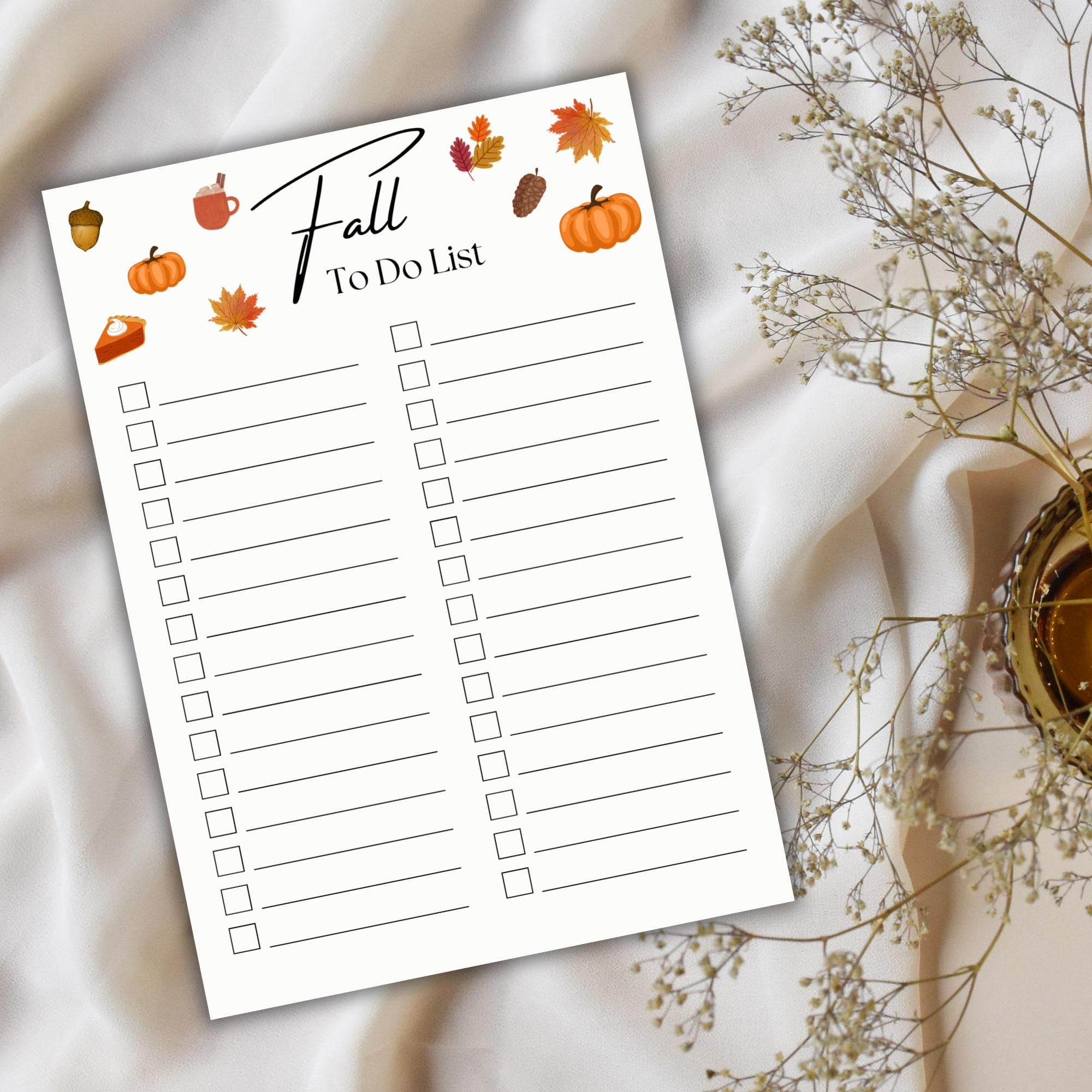 Fall to Do List Fillable | Bucket List Fall Planner Template | Cute to ...