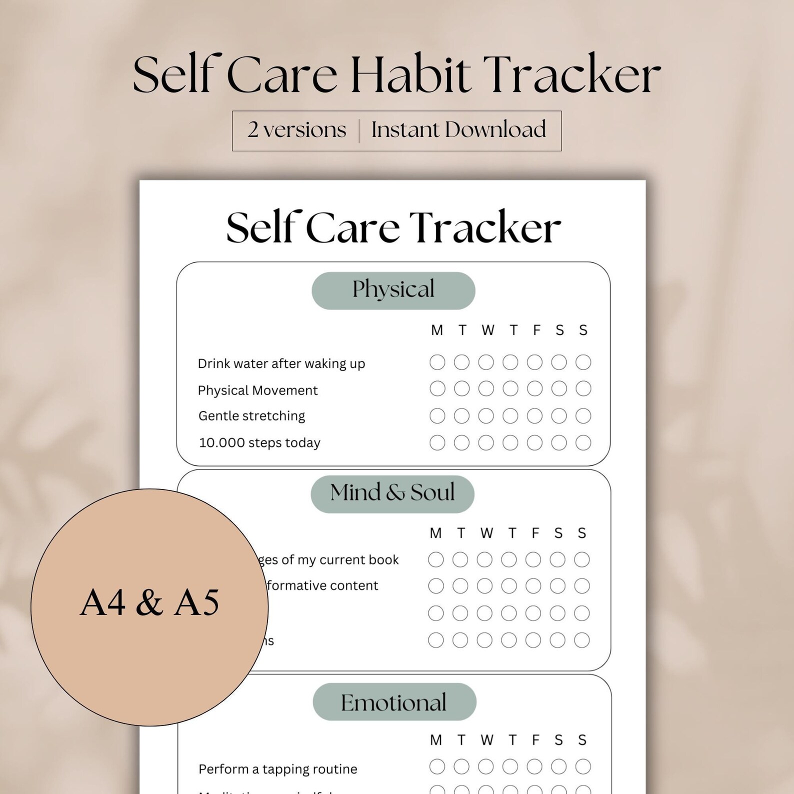 Self Care Habit Tracker | Journal Self Care Printable | Self Care ...