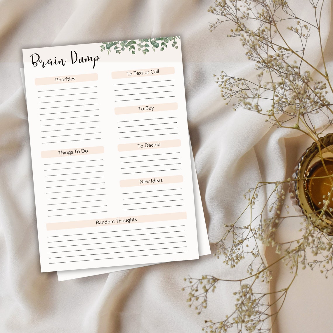 Brain Dump Printable ADHD Printable Brain Dump ADHD Planner Brain Dump ...