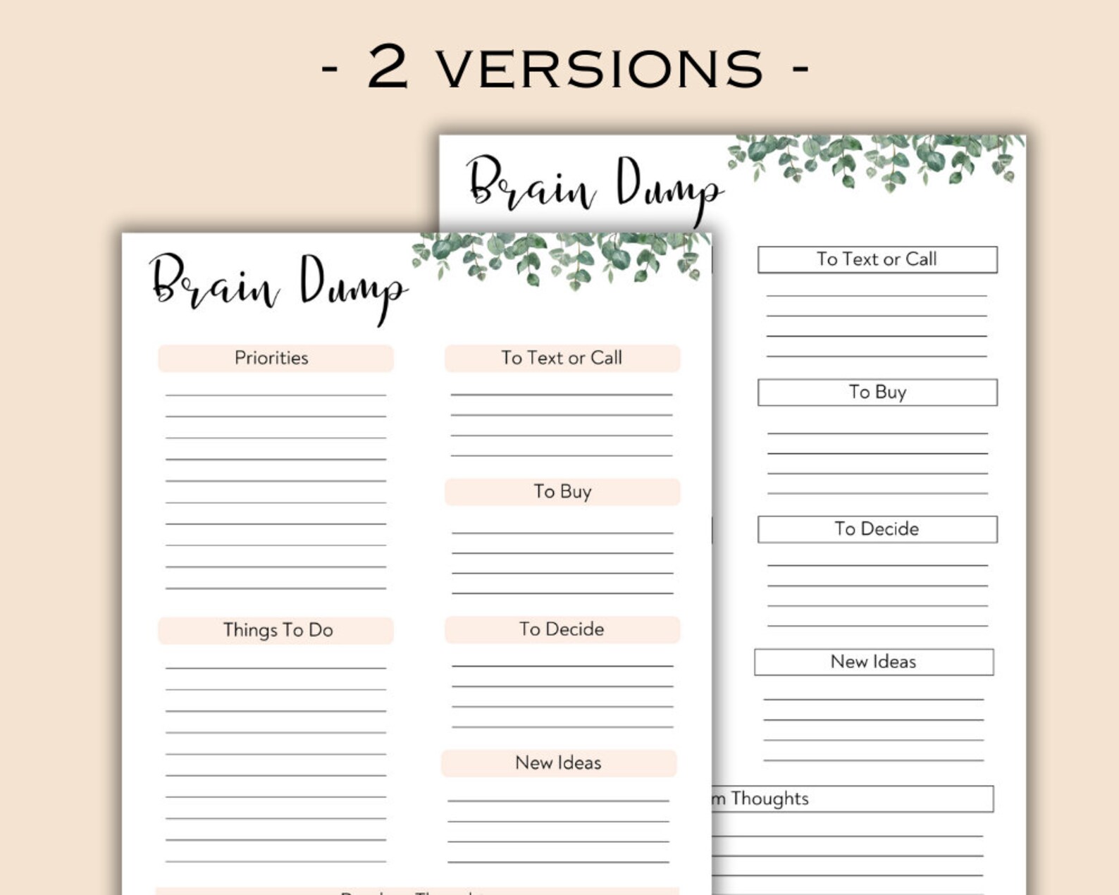 Brain Dump Printable | ADHD Printable Brain Dump | ADHD Planner | Brain ...