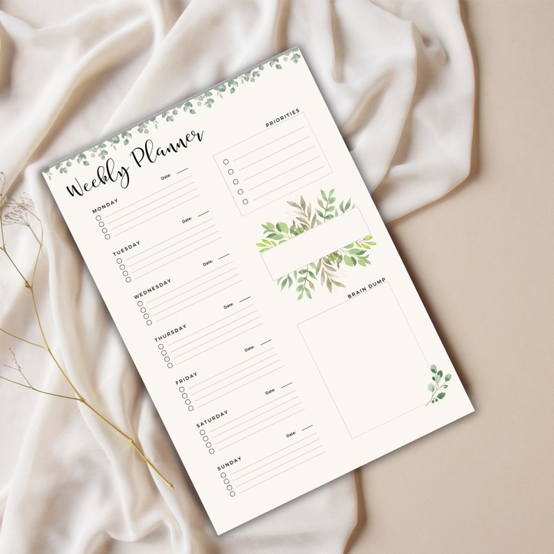 Cute Weekly Planner Printable | Weekly to Do List Undated | Weekly ...