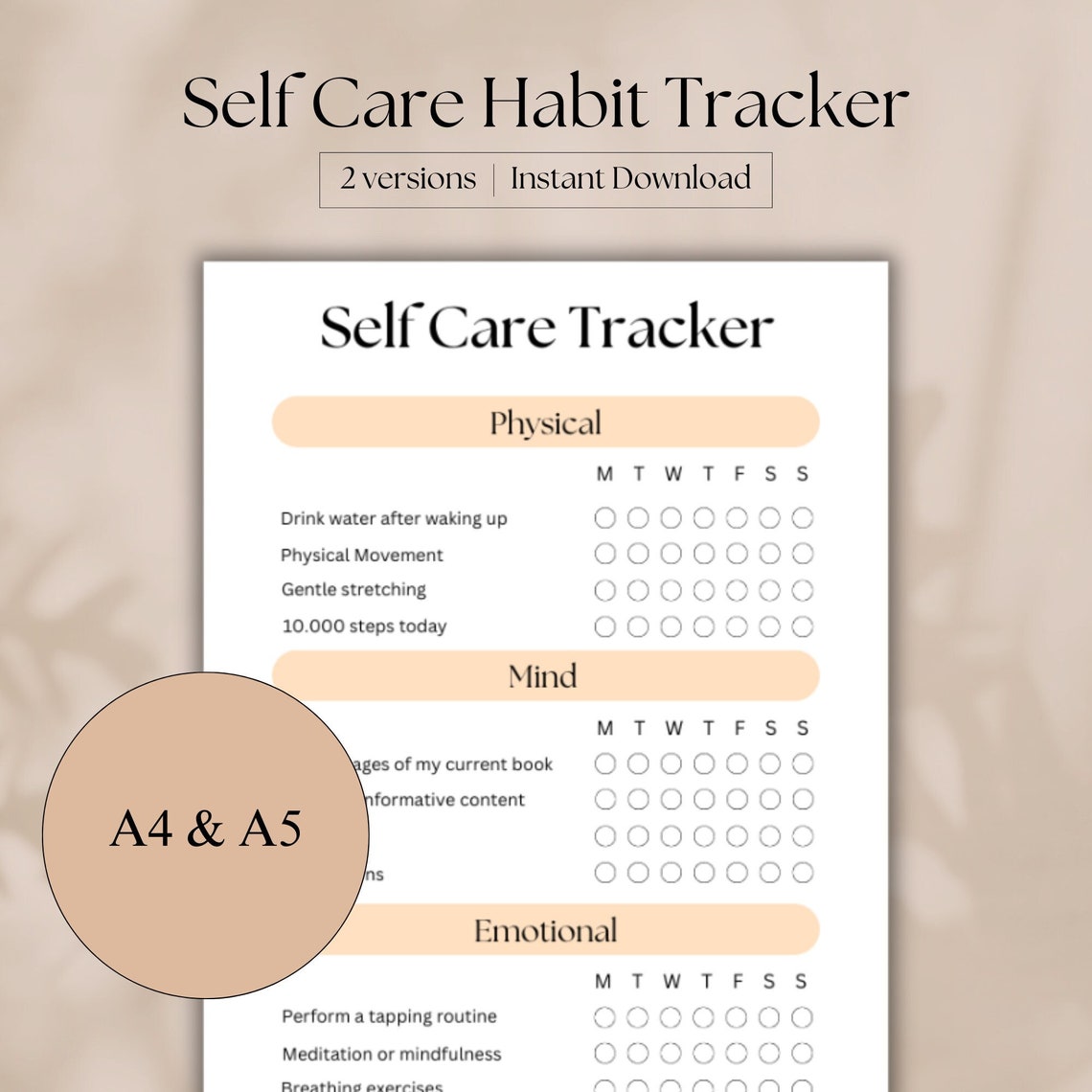 Self Care Habit Tracker | Journal Self Care Printable | Self Care ...