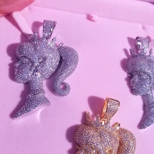 Trendy, Iced Out Princess ,necklace, Pendant, Statement Pieces ...