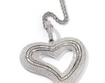 Iced Out Heart Jewelry - Etsy
