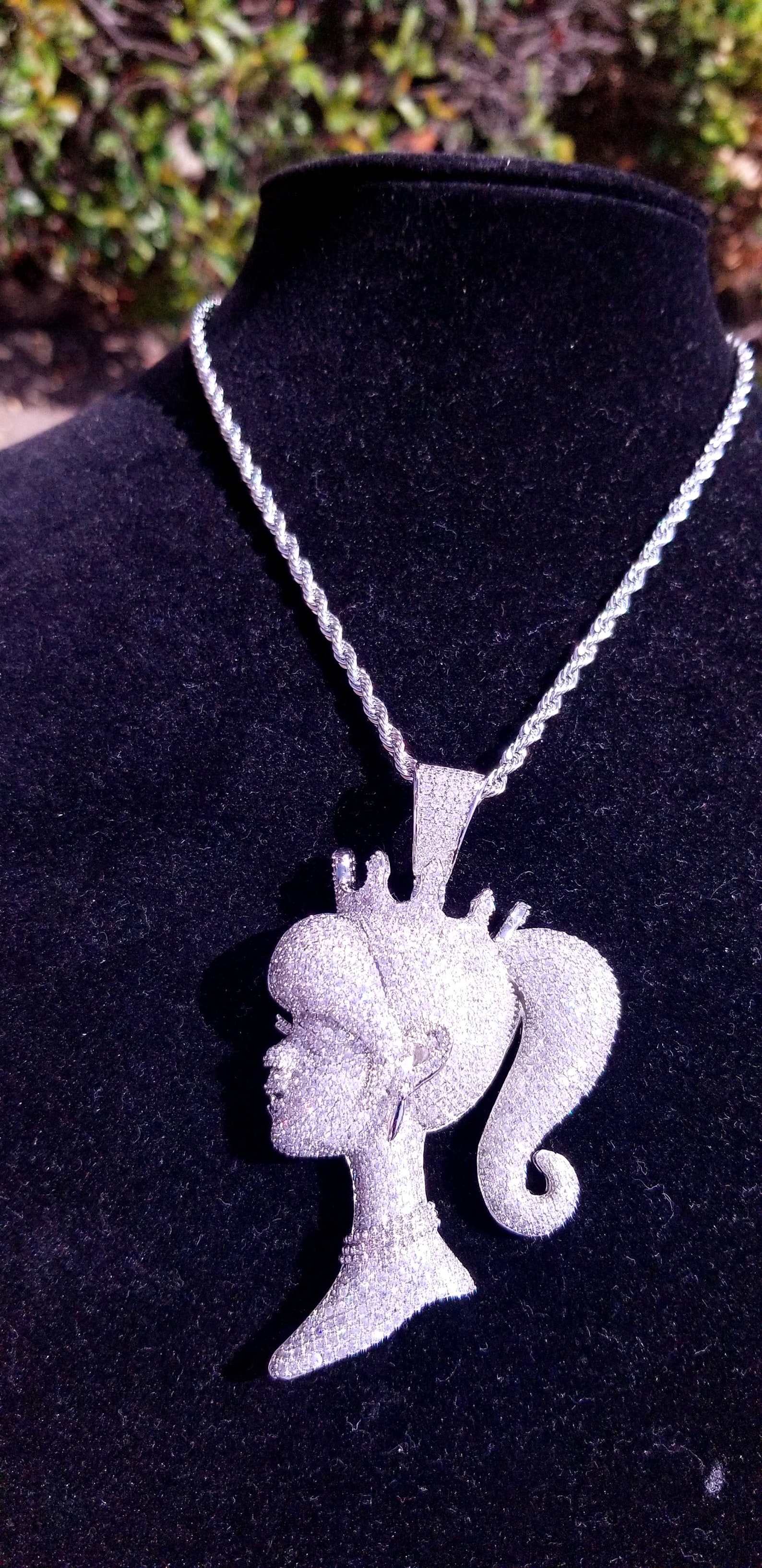 Trendy, Iced Out Princess ,necklace, Pendant, Statement Pieces ...
