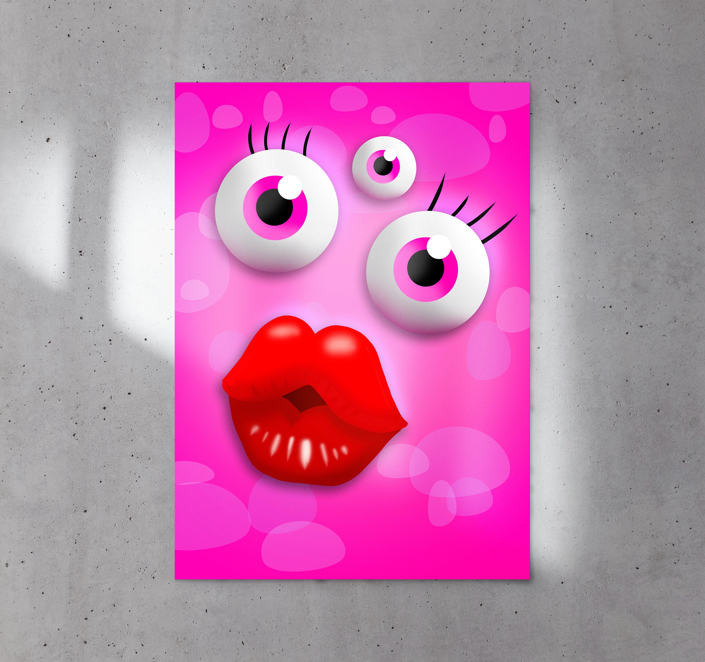 Children's Room Posters, Funny Monster Faces, Satin Posters for Kids ...