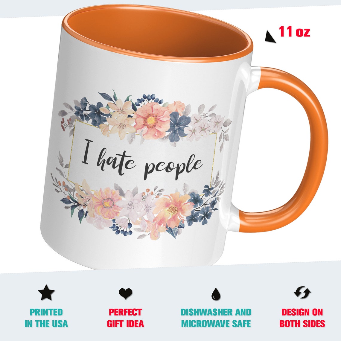 I Hate People Mug Funny Coffee Mug Funny Gift Idea Office - Etsy
