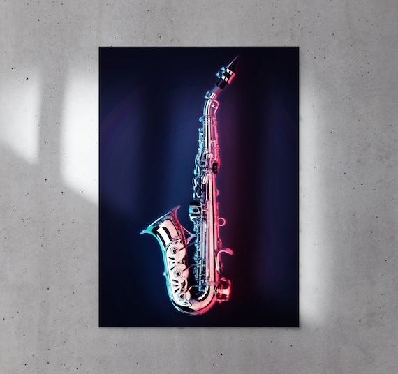 Saxophone Poster Satin Posters Musician Wall Art Brass - Etsy