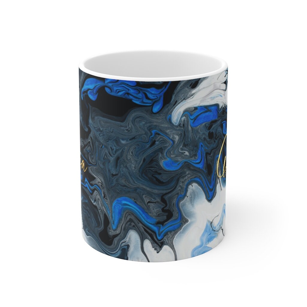 Personalized Marble Mug Custom Name Marble Mug Marble Look - Etsy