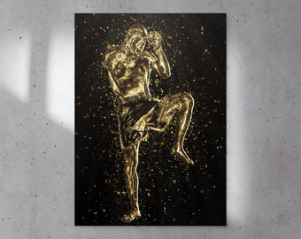 Bodybuilding Golden Statue Sports Posters, Fitness Poster, Muscle ...
