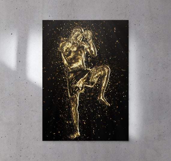 Kickboxing Golden Statue Sports Posters Fitness Poster Wall - Etsy