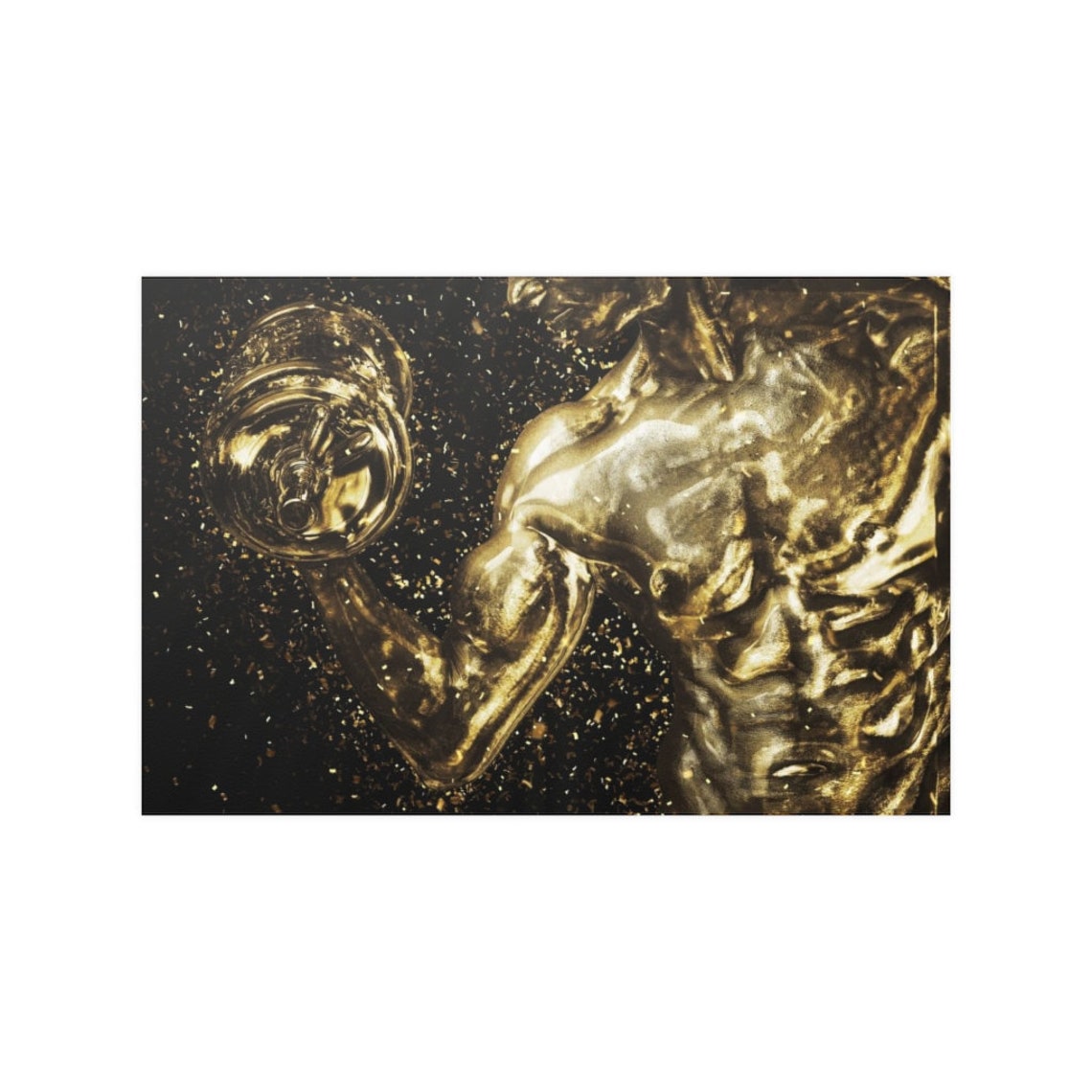 Bodybuilding Golden Statue Sports Posters, Fitness Poster, Muscle ...