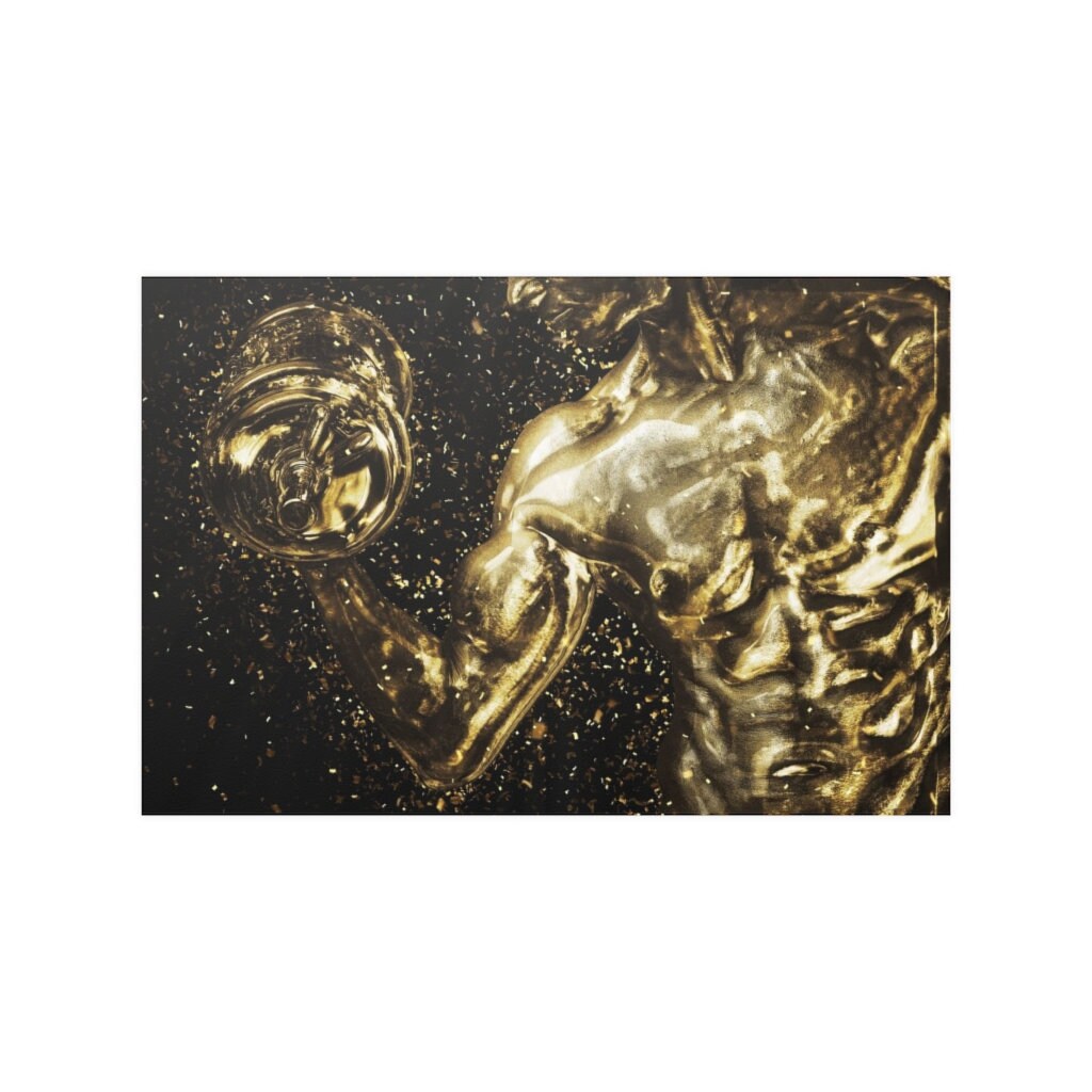 Bodybuilding Golden Statue Sports Posters, Fitness Poster, Muscle ...